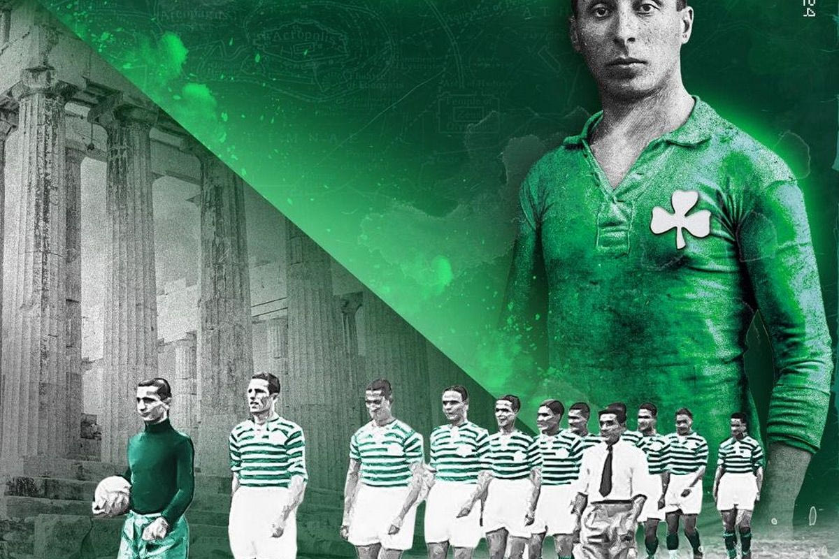 Η ανάρτηση του Παναθηναϊκού με Γιώργο Καλαφάτη και Παρθενώνα για τα 116 ...